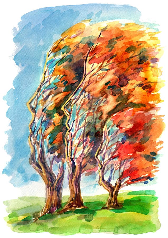 Human trees stock illustration. Illustration of outline - 53252543