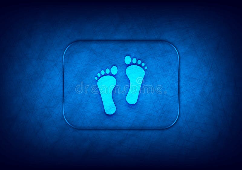 Human Two Footprints Icon Abstract Digital Design Blue Background Stock ...