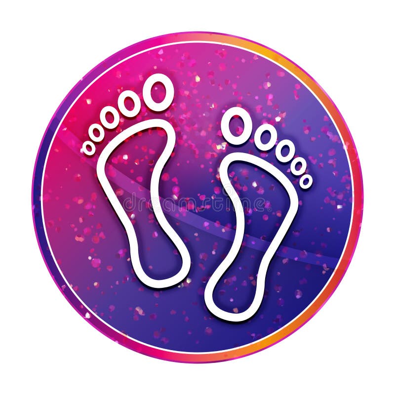 Human Two Footprints Icon Creative Trendy Colorful Round Button ...