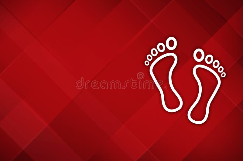 Human Two Footprints Icon Modern Layout Design Abstract Red Background ...