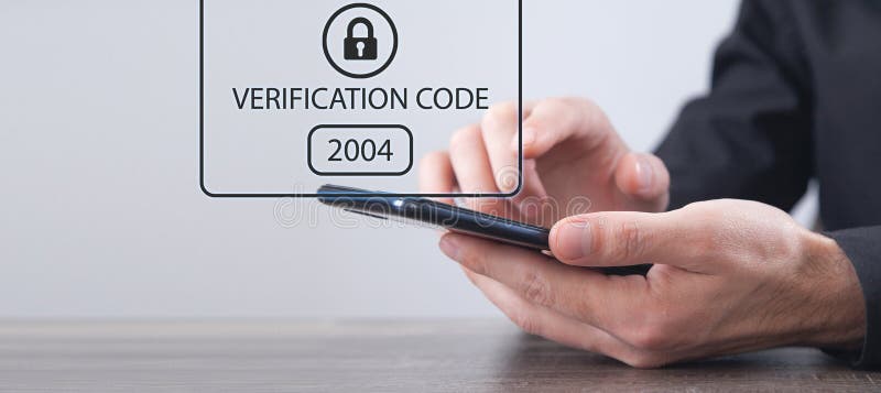 Human Using Smartphone. Identity Verification Code, Cyber Security ...