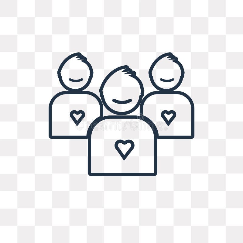 Human Vector Icon Isolated on Transparent Background, Linear Hum Stock ...