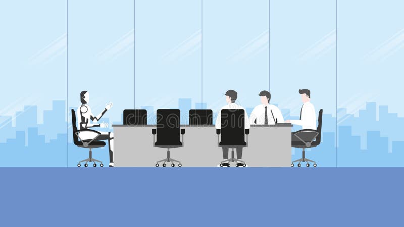 Artificial Intelligence Working Together Human Stock Illustrations ...