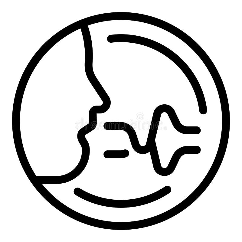 Human Voice Recognition Icon, Outline Style Stock Vector - Illustration ...