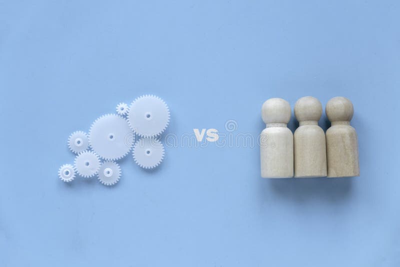 Human vs machine concept stock image. Image of competition - 304745645