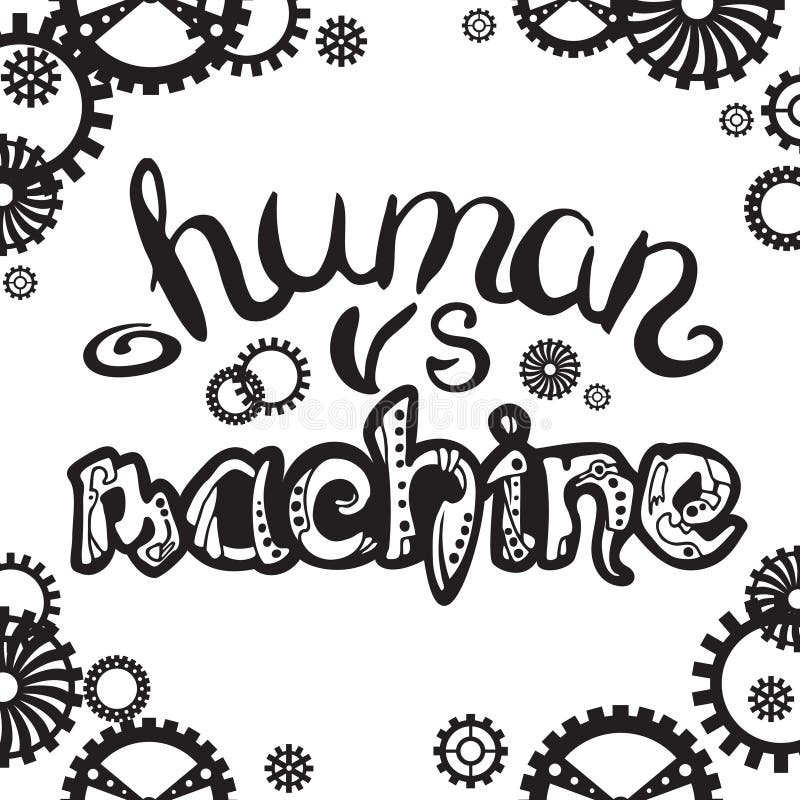 Human Vs Machine. Steampunk Lettering. Stock Vector - Illustration of ...