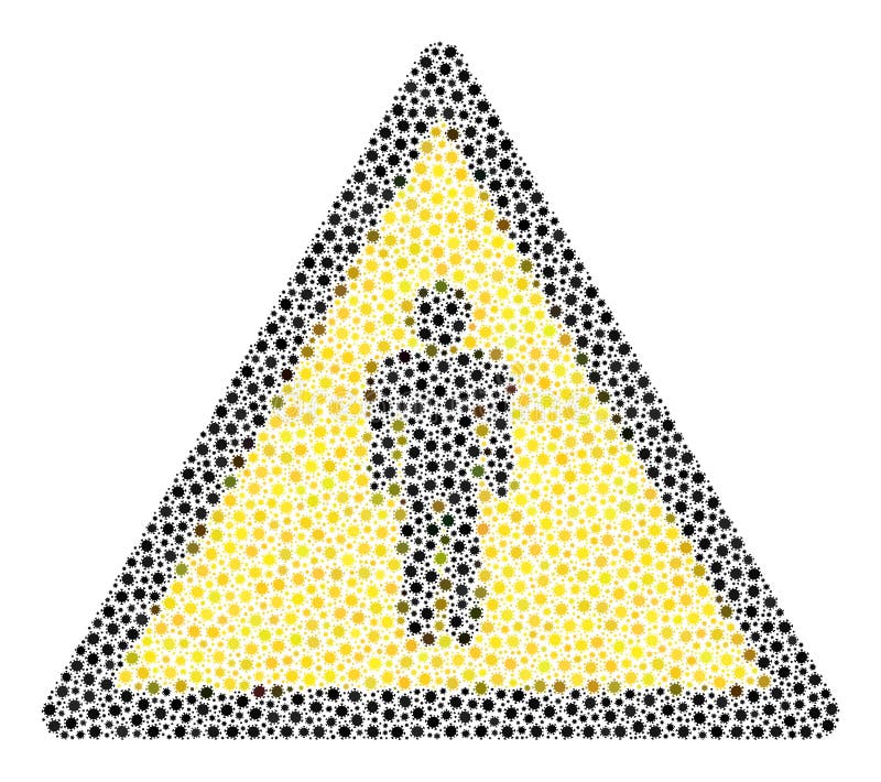 Human Warning Composition Icon with Coronavirus Infection Elements ...
