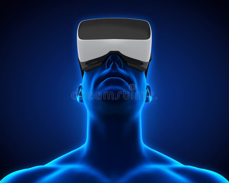 Man Wearing Virtual Reality Headset. Stock Vector - Illustration of ...