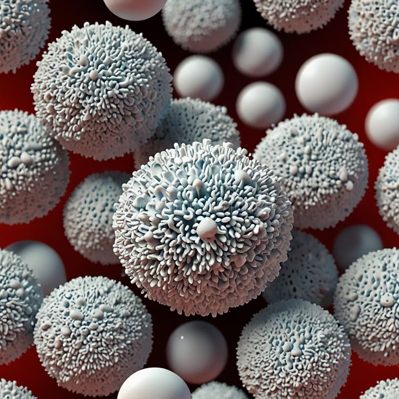 White Blood Cells in Blood Stream, 3D Illustration Stock Illustration ...