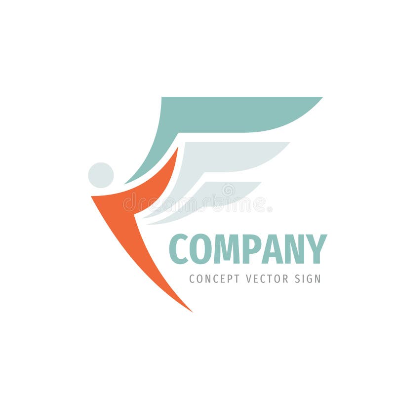 Human Wing - Concepr Vector Logo Design. Active Dynamic Sign Stock ...