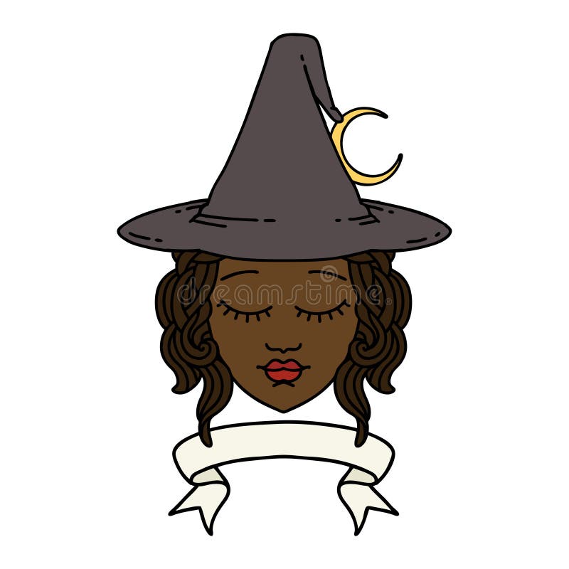 Human Witch Character with Banner Illustration Stock Vector ...