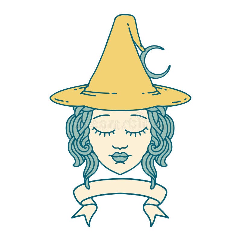 Human Witch Character with Banner Illustration Stock Vector ...