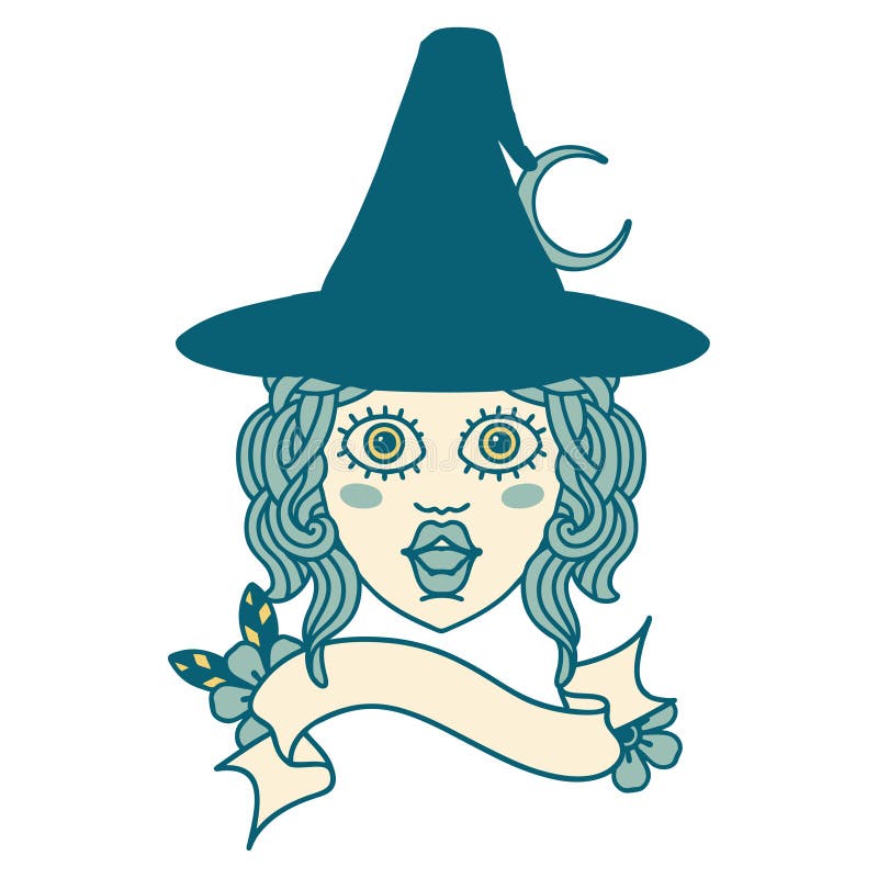 Human Witch Character Face Illustration Stock Vector - Illustration of ...