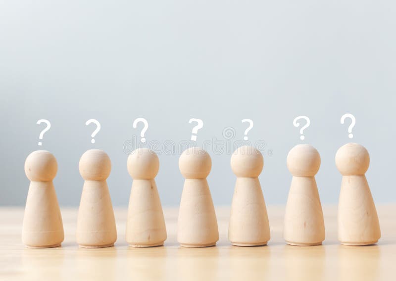 Human Wood with Sign Question Mark Icon Stock Image - Image of people ...