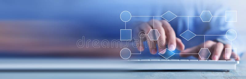 Human Working in Flowchart. Business Process Concept Stock Photo ...