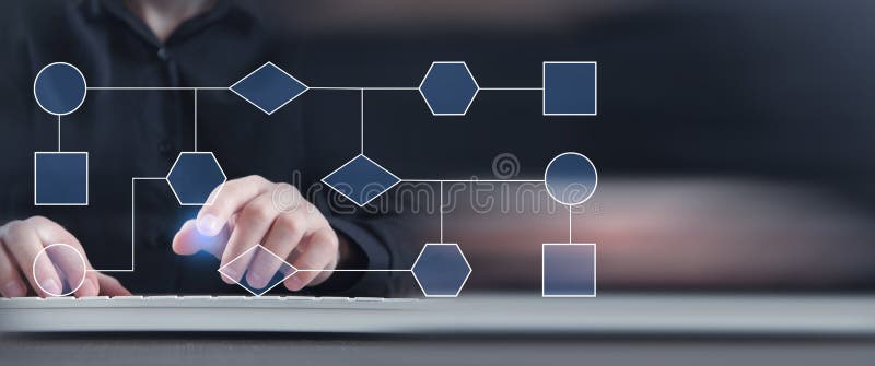 Human Working in Flowchart. Business Process Concept Stock Image ...