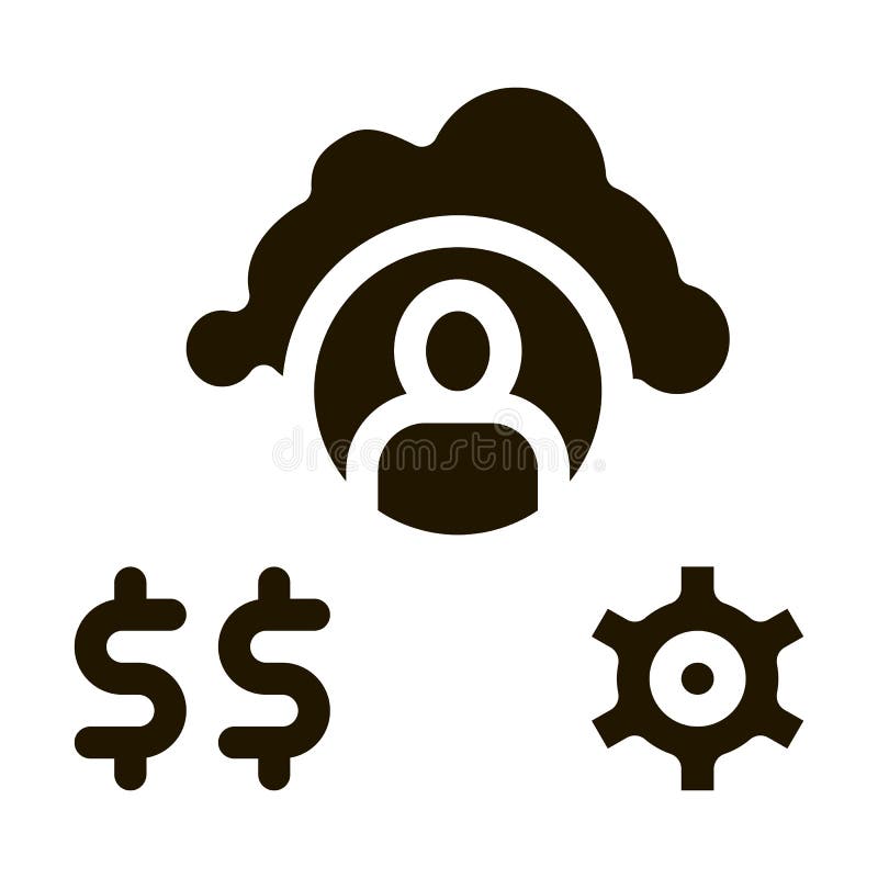 Human Working for Money Icon Vector Glyph Illustration Stock ...