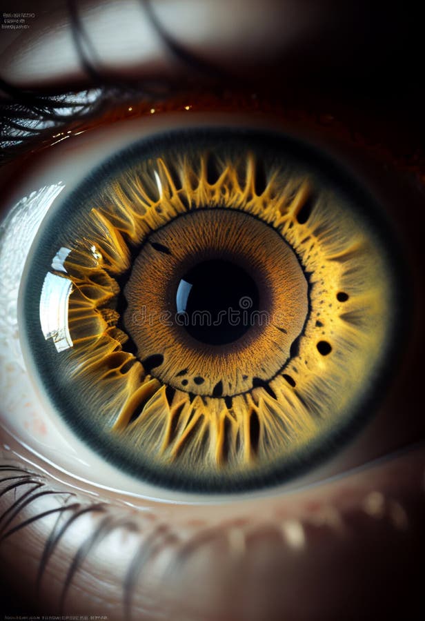 Human Yellow Eye Close Up. AI Generated Stock Illustration ...