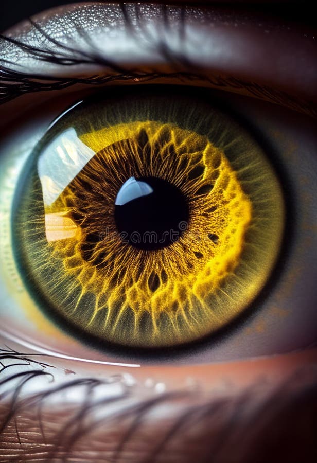 Human Yellow Eye Close Up. AI Generated Stock Illustration ...