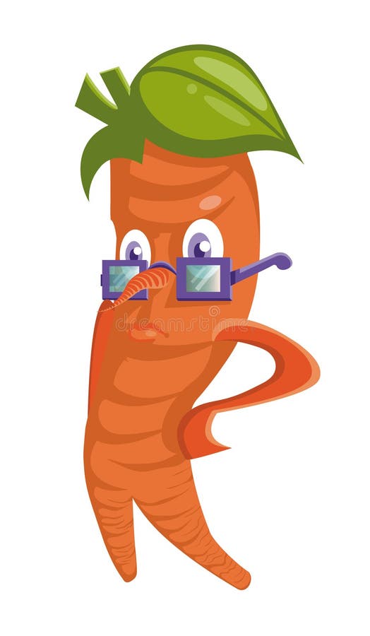 Mr. Carrot, an Illustration of a Vegetable with Big Glasses Stock ...
