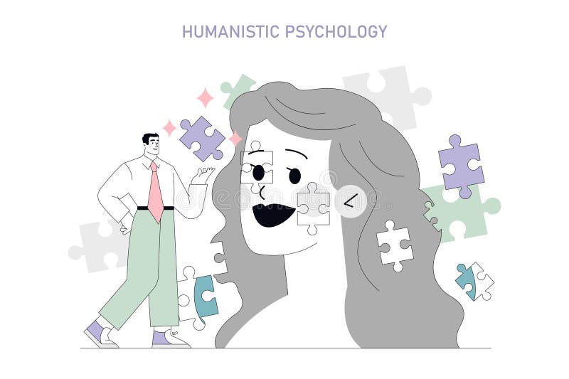Humanistic Psychology. Flat Vector Illustration Stock Vector ...