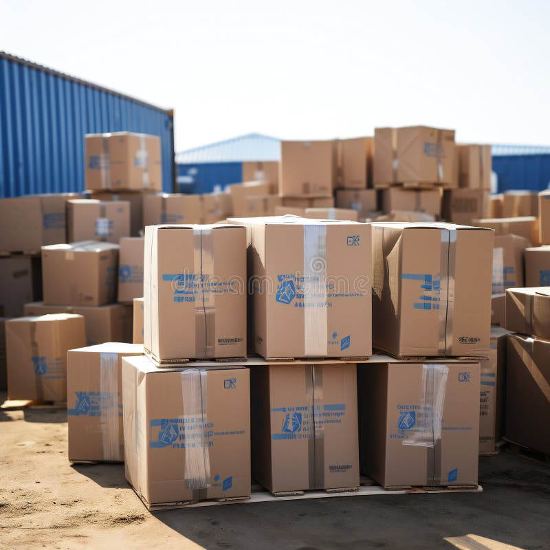 Humanitarian Aid Depot. Boxes with Humanitarian Aid Stock Image - Image ...
