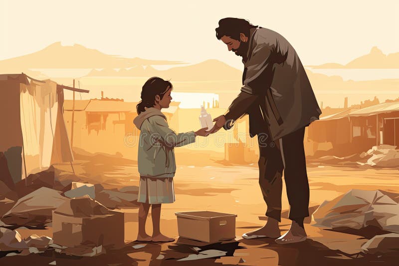 Humanitarian Aid Donation and Help Concept Stock Illustration ...