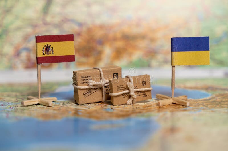 Humanitarian Aid Exchange between Spain and Ukraine Symbolized by ...