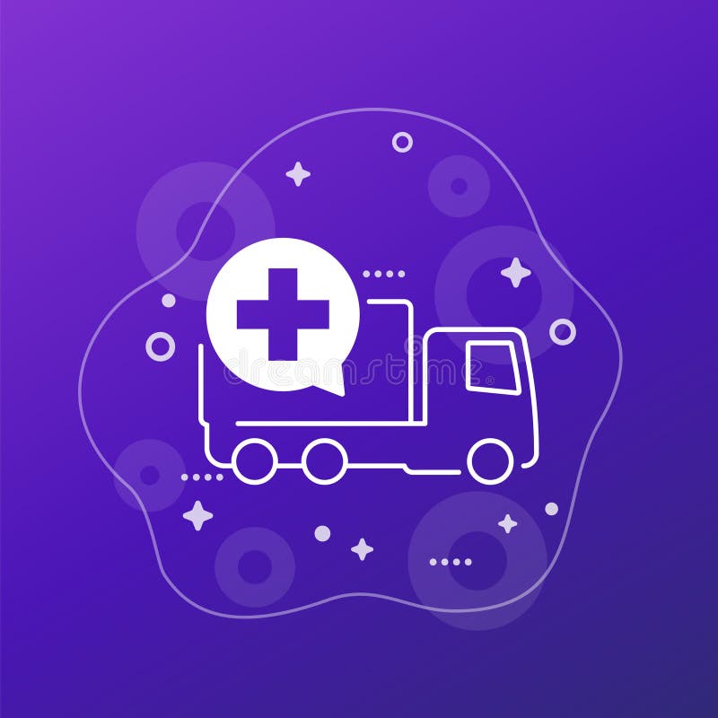 Humanitarian Aid Icon with a Truck, Vector Design Stock Vector ...