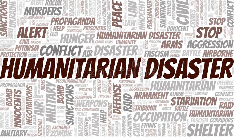 Humanitarian Disaster Word Cloud. Vector Made with the Text only. Stock ...