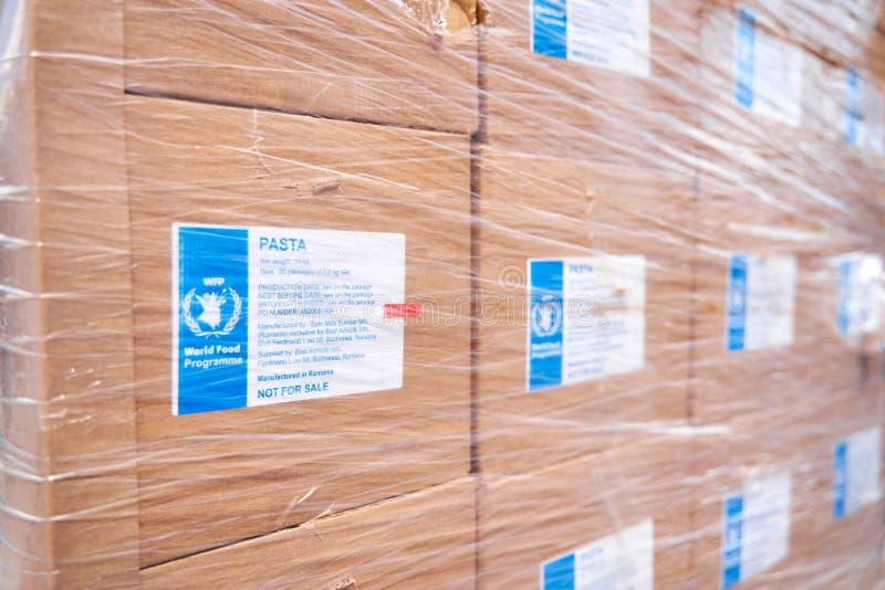 Humanitarian Food Aid Unloaded in Front of Humanitarian Centre ...