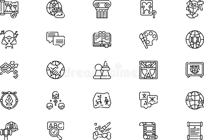 Humanities Icons Collection is a Vector Illustration with Editable ...