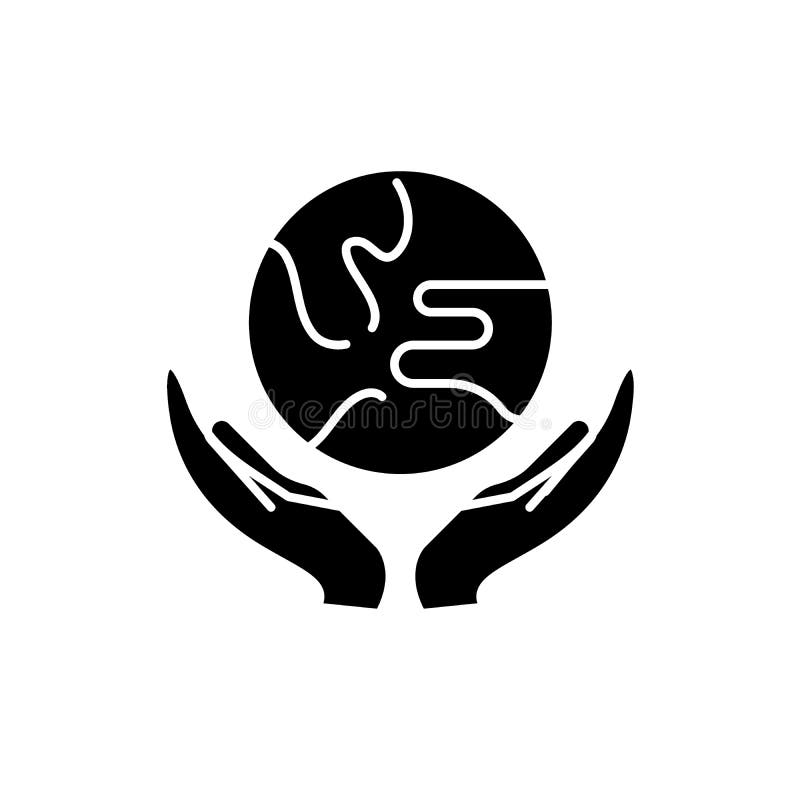 Humanity Black Icon, Vector Sign on Isolated Background. Humanity ...