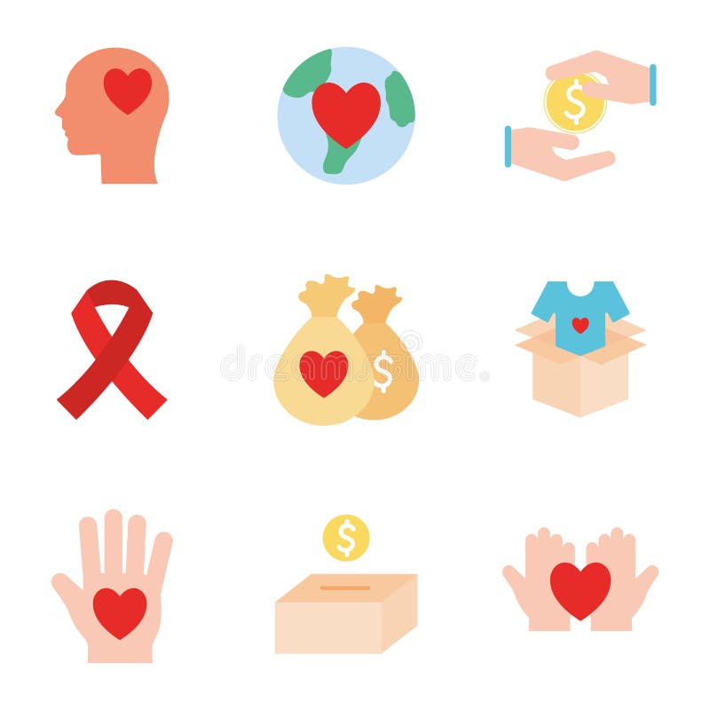 Humanity Help Line Style Icon Set Vector Design Stock Vector ...