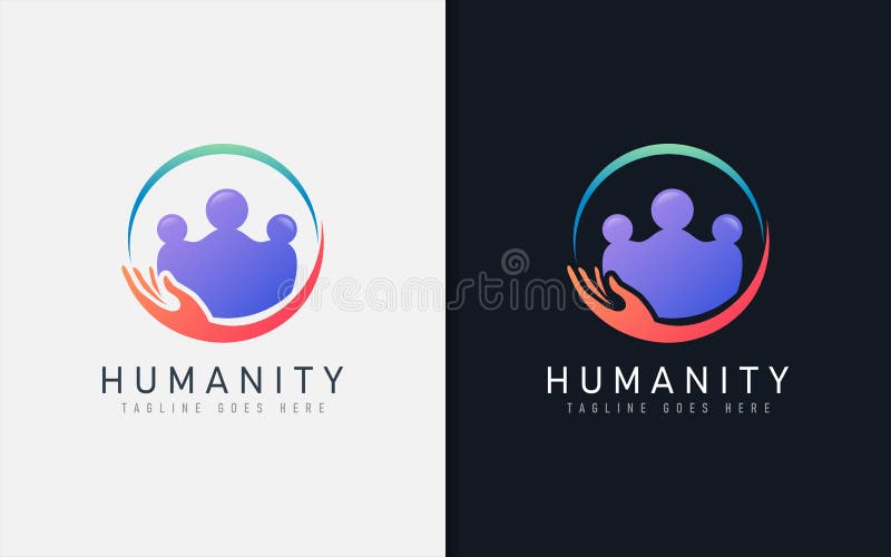 Humanity Logo Design. Teamwork Abstract Symbol. People Care Full Color ...