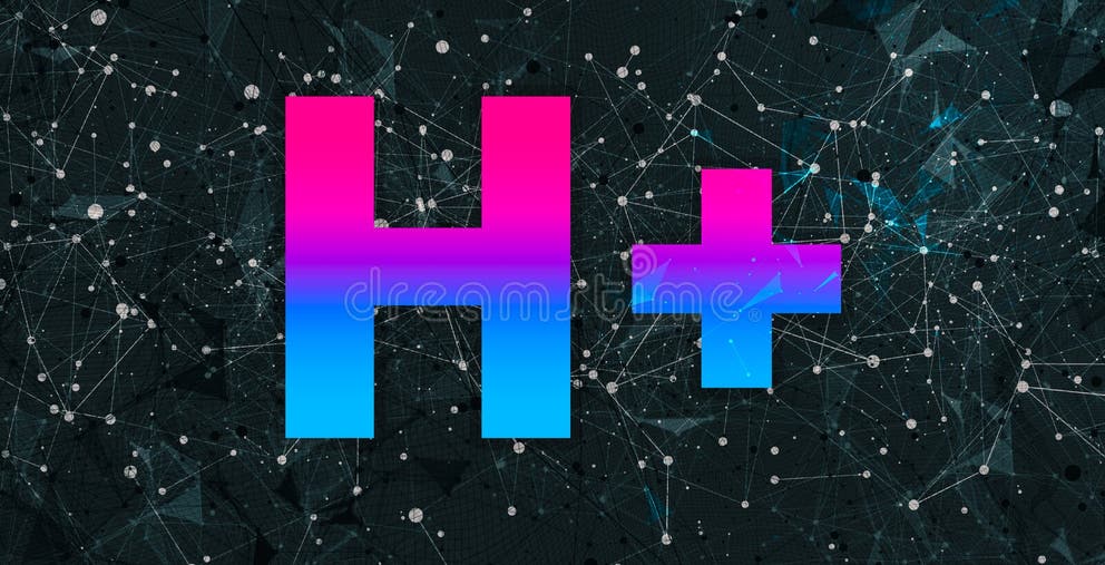 Humanity Plus Theme with Abstract Network Patterns Stock Illustration ...