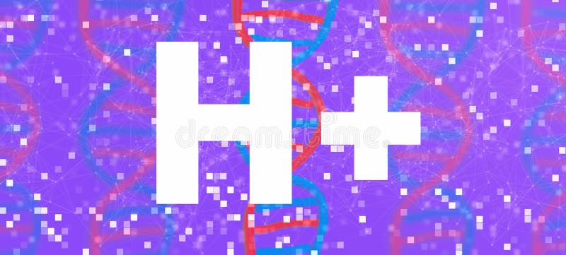 Humanity Plus Theme with DNA and Abstract Lines Stock Illustration ...