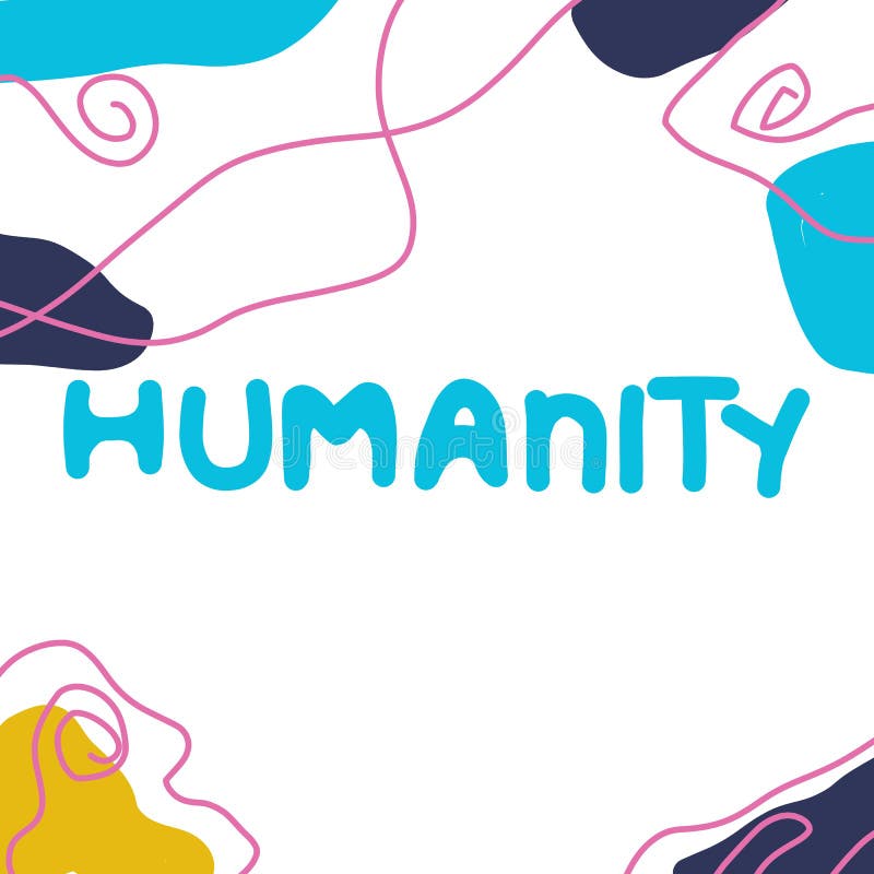 Humanity Poster with Typography Doodle Adn Abstract Picasso Style ...
