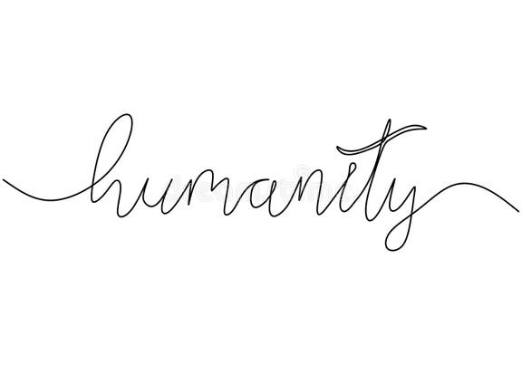 Humanity Word One Continuous Line Banner with Editable Stroke Stock ...