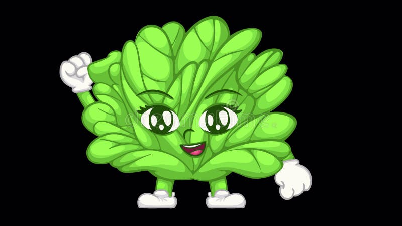 Animation of Celebrating Spinach Cartoon Character. Stock Footage ...