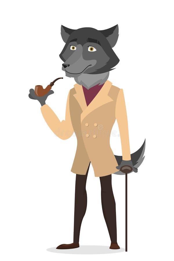 Humanized wolf man. stock vector. Illustration of print - 106225882