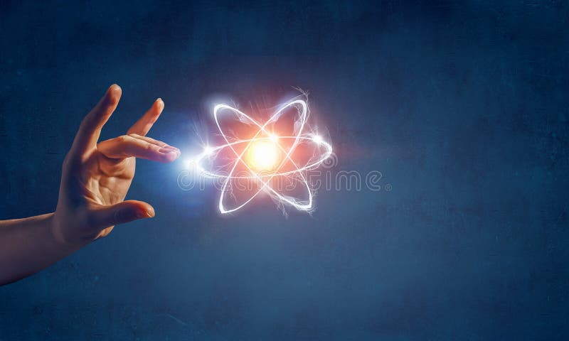 Humankind and science stock image. Image of atom, hand - 130515805
