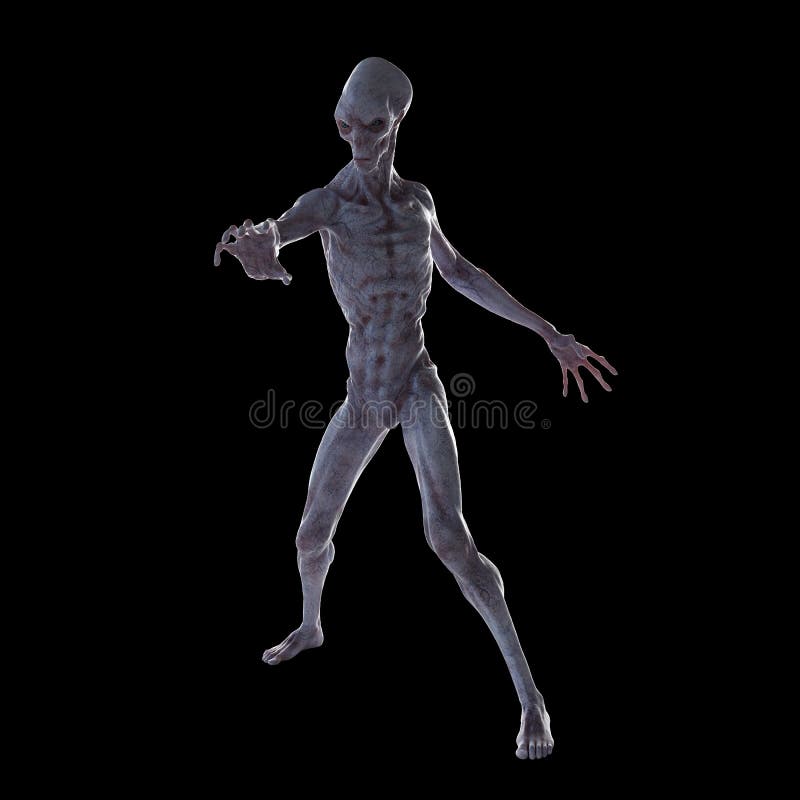Humanoid Alien with Furry Body, Fangs and Fierce Look, Vector ...