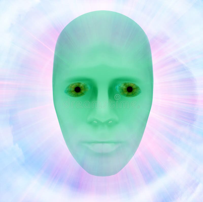 Humanoid Alien Face stock illustration. Illustration of beams - 224597199