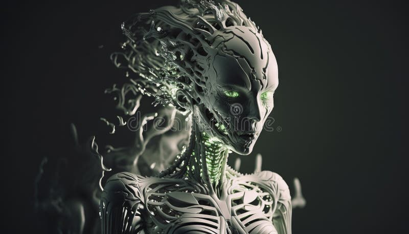 Humanoid Alien. Generative AI Stock Illustration - Illustration of ...