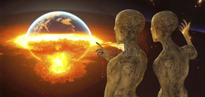 Humanoid Aliens, 3D Illustration Stock Illustration - Illustration of ...