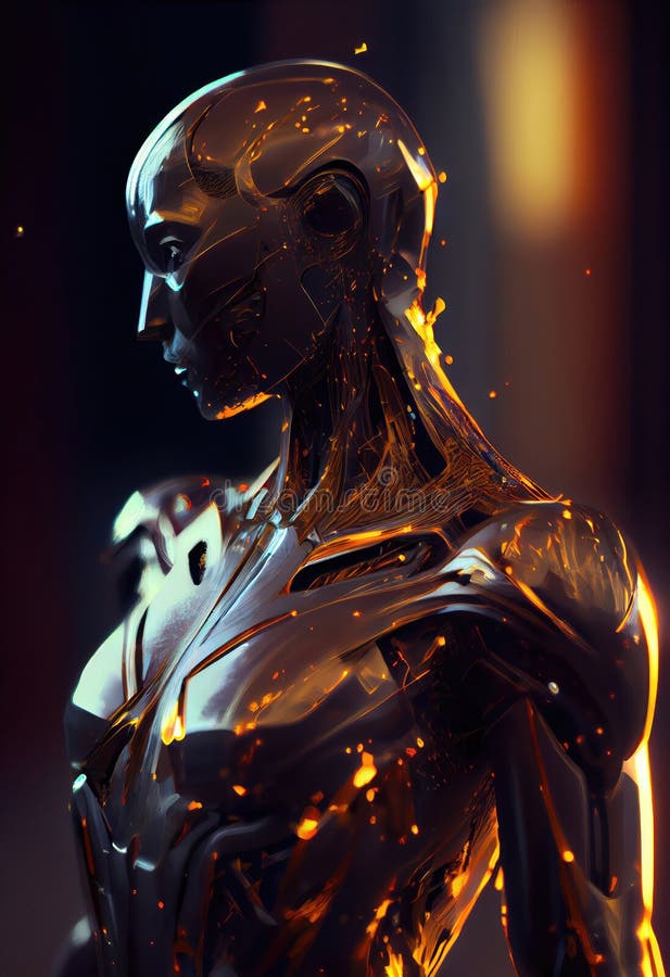 Humanoid Android. Generative AI Stock Illustration - Illustration of ...