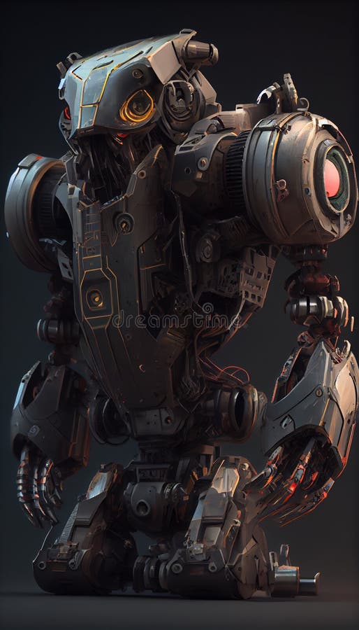 Humanoid Android Mechanical Robot.Bot. AI Generative Content Stock ...