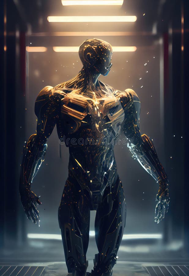 Humanoid Android. Generative AI Stock Illustration - Illustration of ...