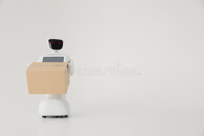 Humanoid Autonomous Robot with Stylish Man in a Suit. Modern Robotic ...